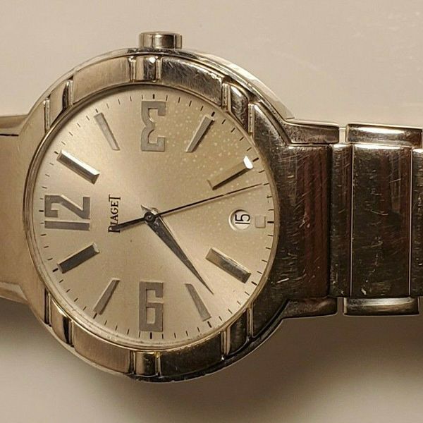 Piaget Polo Men's 18K White Gold Automatic Wristwatch Silver Dial ...