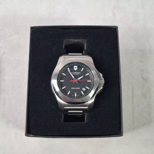 Victorinox Inox Watch Black Dial 200m Rubber Strap Extra Bezel ...
