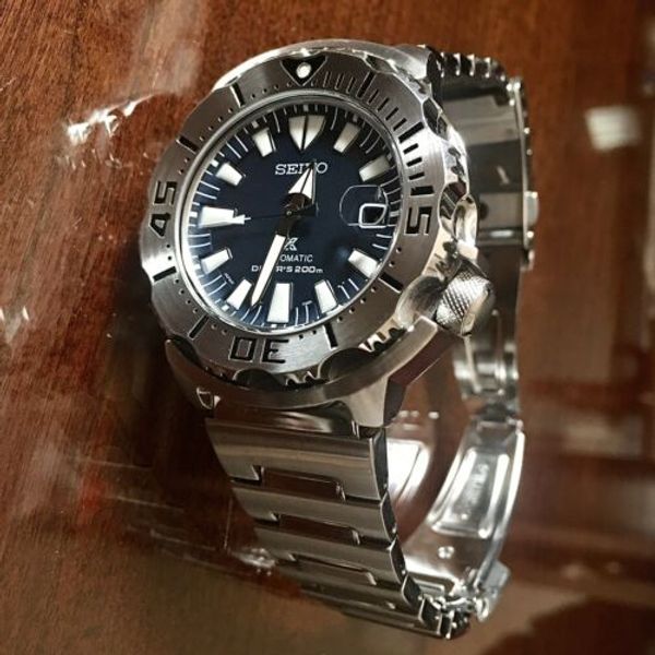 RARE Seiko PROSPEX Navy Blue Monster Diver SZSC003 3rd Gen JUST ...