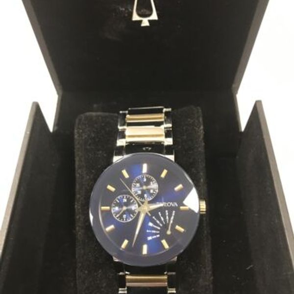 Bulova Modern Blue Dial Two Tone Men's Watch - 98C123 MSRP: $425 ...