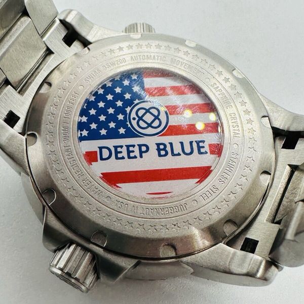 Deep Blue JUGGERNAUT IV USA SWISS AUTO DIVE WATCHâ WHITE DIALð ºð ...