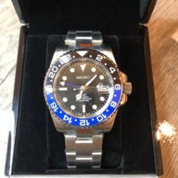 Seiko Mod GMT Watch 'Batman' | WatchCharts Marketplace