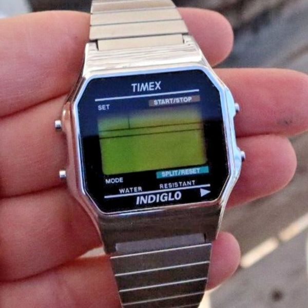 RARE Vintage Timex Men's Digital Watch Wristwatch Indiglo 739KK Timer ...