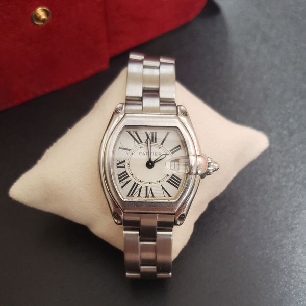 Cartier Ladies Roadster 2675 Stainless Steel Watch Silver Roman Dial w ...