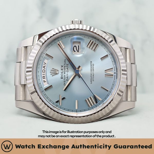 New Rolex Daydate President 228236 Ice Blue Roman Dial Z22260 Jan 2026 ...