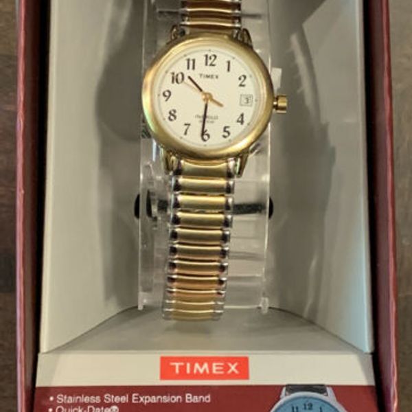 Womens Timex Watch Easy-Reader Two-Tone Expansion Indiglo Date New in ...