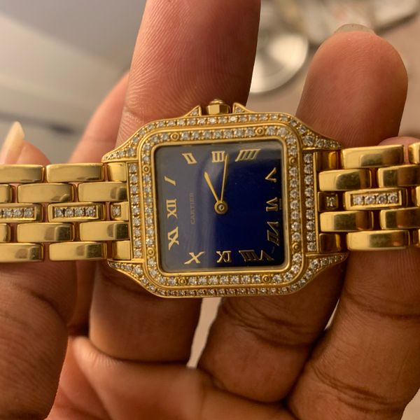 [WTS] 18 Karat Cartier Panthere Blue Lapis Dial with VVS Diamonds ...