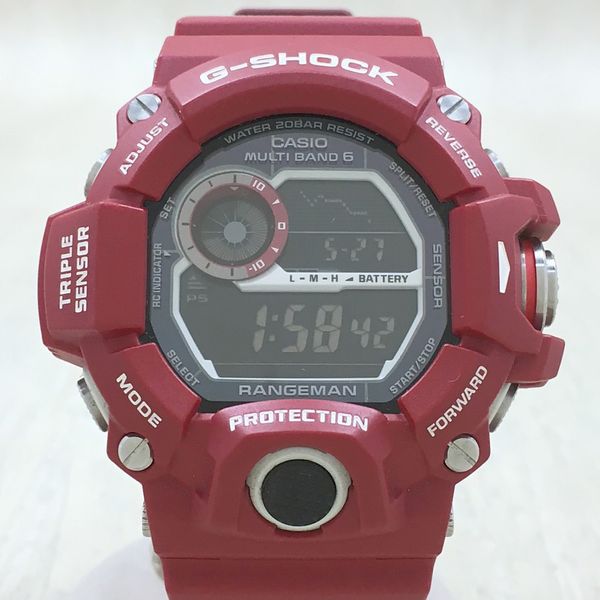 [Used] CASIO Solar watch/G-SHOCK/Digital/Rubber/Casio/Red [Clothing ...