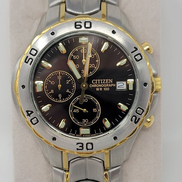 Citizen 0510-S003474 Men's Chronograph Watch WR 100 Black Dial NEEDS ...