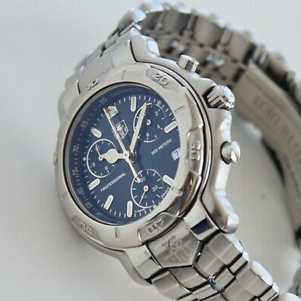 TAG HEUER Chronograph Men's Watch, CH1111-0 model, 6000 series, Blue ...