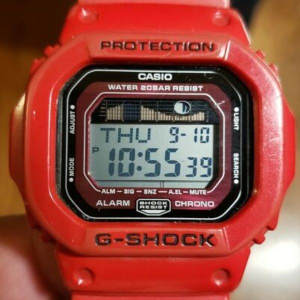 Casio G-Shock 3151 GLX-5600 RED - 20 Bar - TIDE / Moon phase - New ...