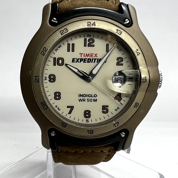 Unisex Timex Expedition Beige Dial w Brown Leather Band Watch (160 ...
