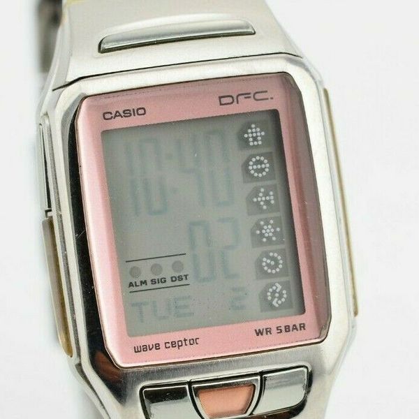 Vintage Casio DFC Wave Ceptor Pink Quartz Watch DFC-100 MOD.2693 JDM F211/112.2 | WatchCharts ...