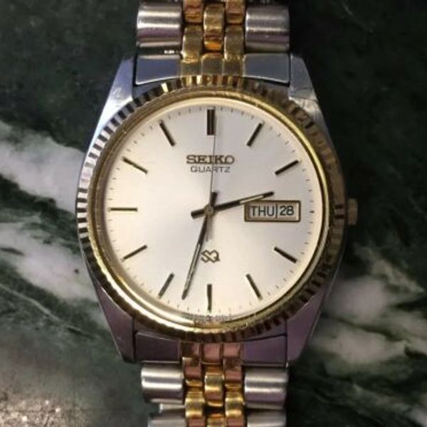vintage Seiko Quartz president presidential two-tone gold-silver men's watch | WatchCharts ...