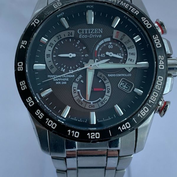 CITIZEN ECO-DRIVE RADIO CONTROLLED PERPETUAL CALENDAR GENTS WATCH ...