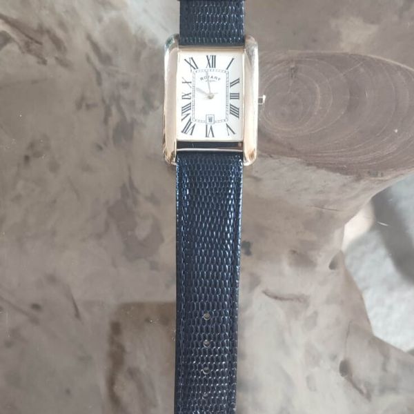 Rotary Tank Quartz Dress Watch GS02326/08 With Black Leather Strap ...
