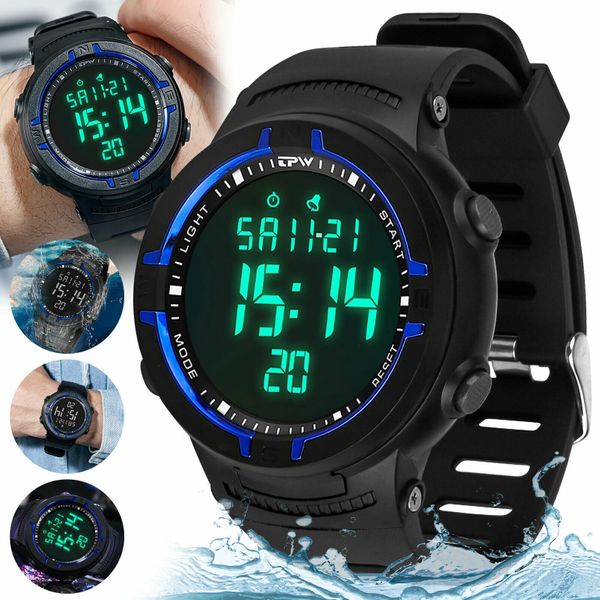 Waterproof Digital Sports Watch Military Tactical LED Backlight Men ...