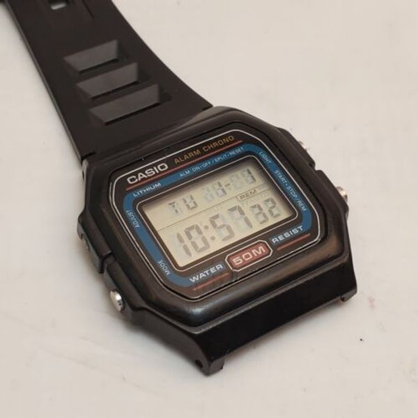 RARE VINTAGE CASIO W-71 ALARM CHRONOGRAPH TIMER MEN'S WATCH NEW BATTERY ...