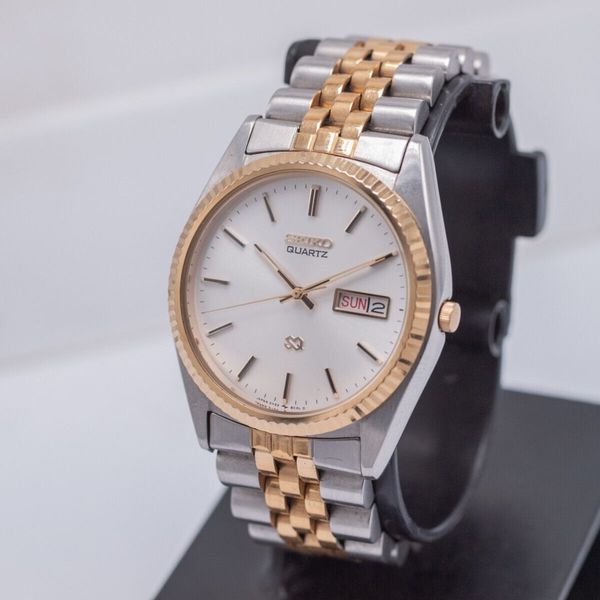 1990 - Seiko 5Y23-8A69 Men's Two Tone Quartz President Day Date 36mm Wrist Watch | WatchCharts ...