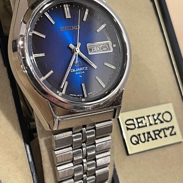 SEIKO SQ 4004 Men's Vintage Watch 1970s Midnight Blue Dial Quartz 4633 ...