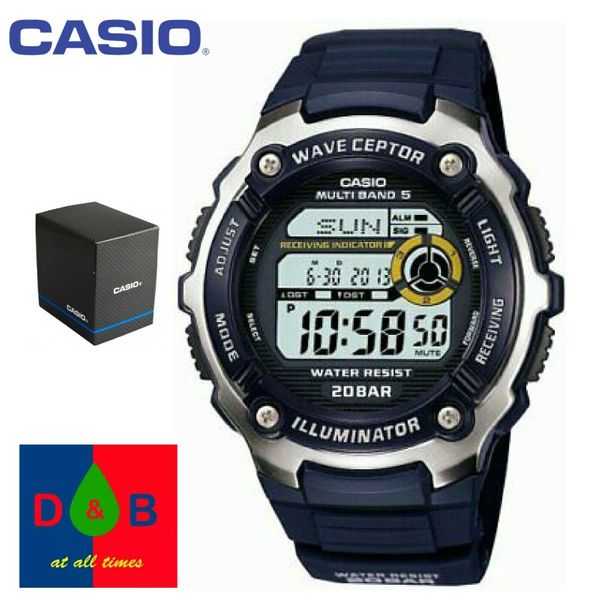 Casio WV-M200-2AER Men's Blue Resin Strap Wave Ceptor Radio Controlled ...