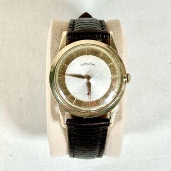 Vintage 1950â s Hamilton Arnold 10K RGP Bezel 17j Mechanical Watch For ...