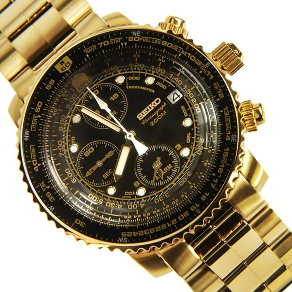SEIKO 7T62 Seiko AVIATOR Flight Master Men's Wrist Watch. SAVE 83% GOLD ...