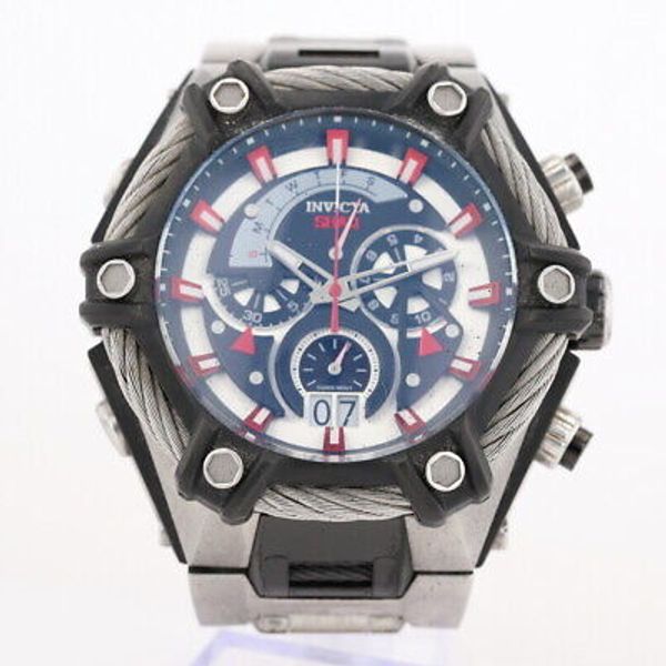 Invicta SHAQ Silver Dial Chronograph Quartz Stainless Steel Men's ...