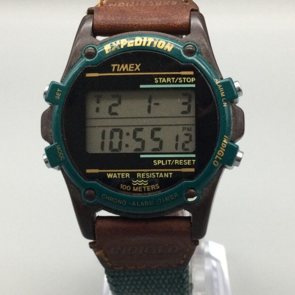 Vintage Timex Expedition Digital Watch Men 40mm Green Brown New Battery 1995 | WatchCharts ...