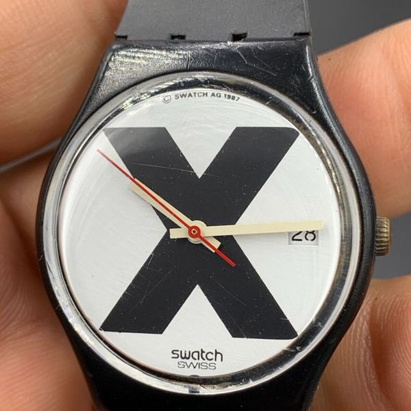 Swatch watch X-RATED GB406 34mm Rare collector working 1987 Vintage ...