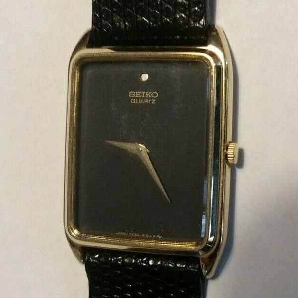 RARE ,VINTAGE SEIKO 7430-5739 MEN'S WATCH , BLACK DIAL,BAND ...
