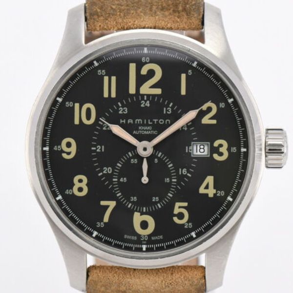 Auth HAMILTON H706550 Khaki Field Officer Automatic Men's Watch O#85104 ...
