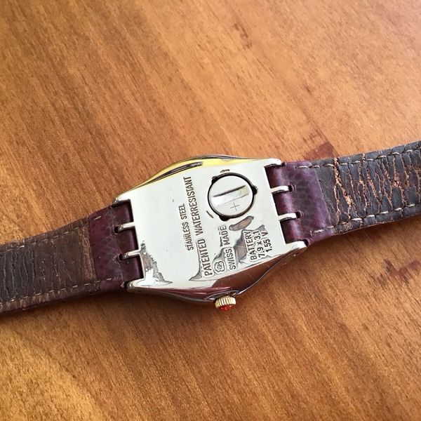 Vintage Swatch watch AG 1993 Silver With Gold Color Bezel Working ...