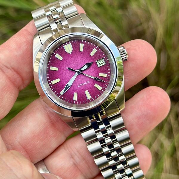 Seiko NH35 Movement Stainless Steel Automatic Watch Mod Build Jubilee ...
