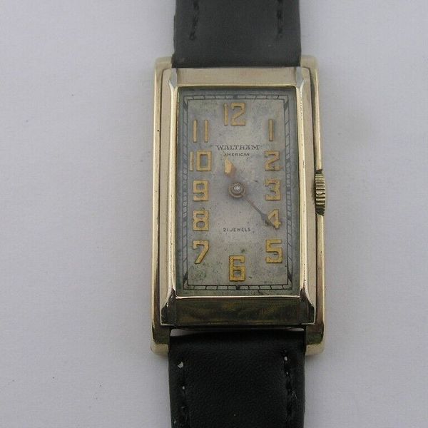 Vintage Waltham Riverside Wrist Watch 21 Jewels 1940's Long Tank Fancy ...