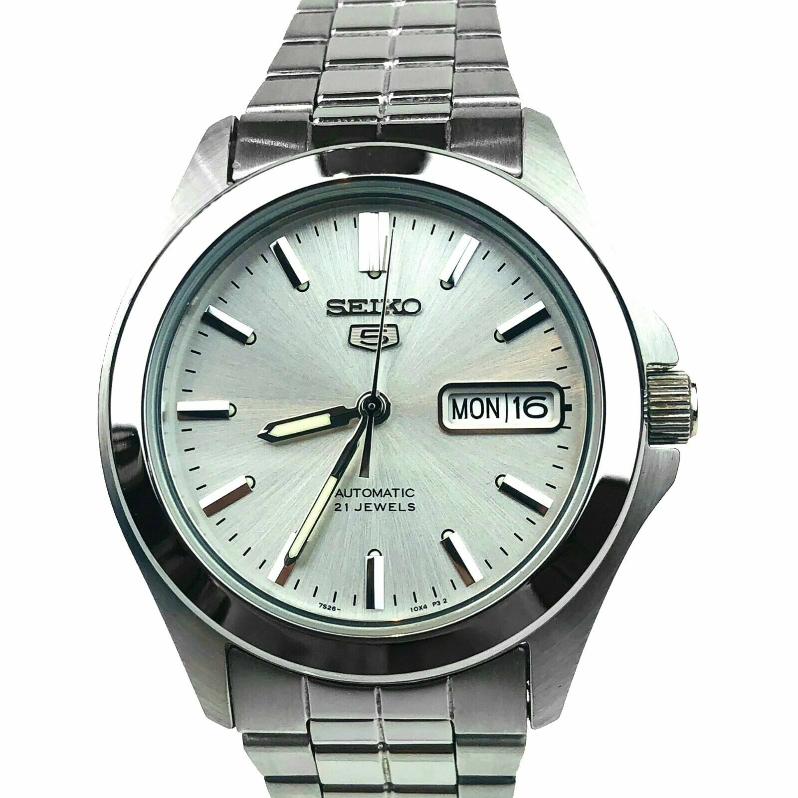 New Seiko 5 Men's SNKK87 Automatic 21 Jewels Stainless Steel Day Date ...