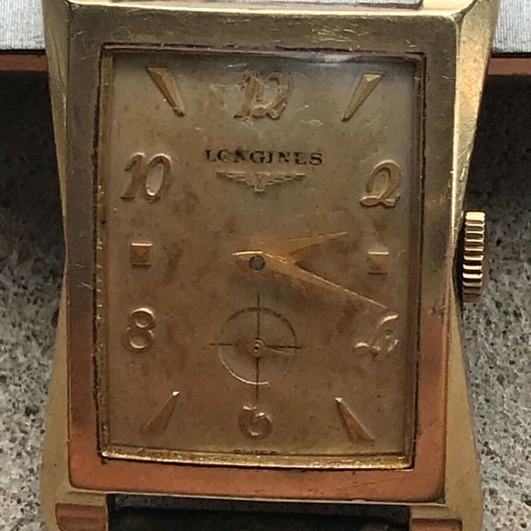 Vintage Longines Men's Square Watch Face 10K gold filled Mechanical ...