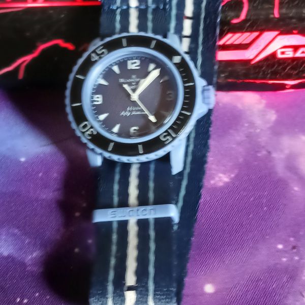 Blancpain x Swatch Scuba Fifty Fathoms Atlantic Ocean Blue Dial Watch ...