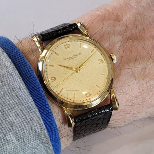 Q86 STUNNING 18K SOLID GOLD BIG 37mm IWC INTERNATIONAL WATCH Cal C89 ...