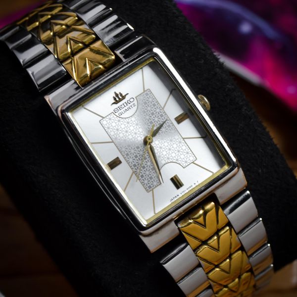 [wts] 1990's Rare Vintage SEIKO Quartz Tank Two-tone Ultra Thin Dress ...