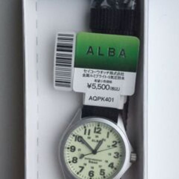 New Seiko Alba G10 Military quartz watch AQPK401, Fully Lumed Dial, 50m ...