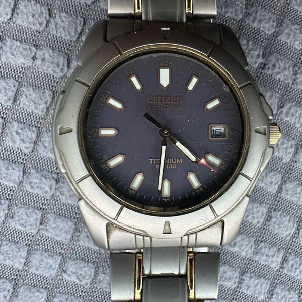 Citizen Eco-Drive Titanium WR100 Mens Watch | WatchCharts Marketplace