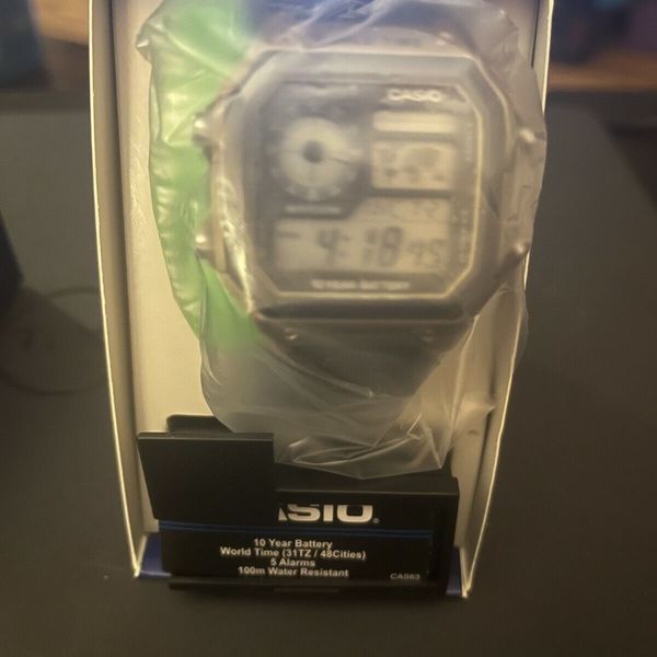 Casio Ae1200wh-5av World Time Watch Chronograph 5 Alarms 10 Year ...