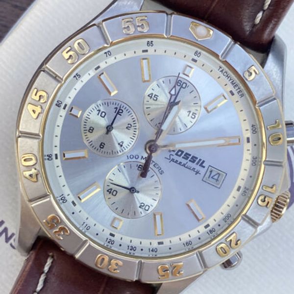 Men's Fossil Blue Speedway 100m Analog 40mm Dial Watch CH2398 *New W ...