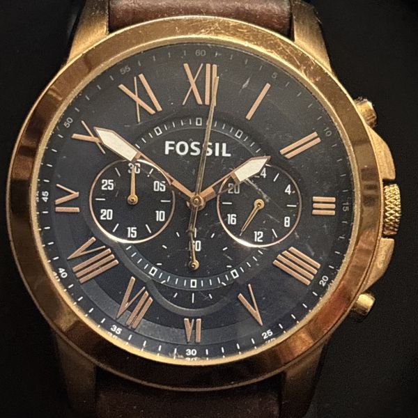 Fossil Men's Grant Quartz Stainless Steel and Leather Chronograph Watch ...