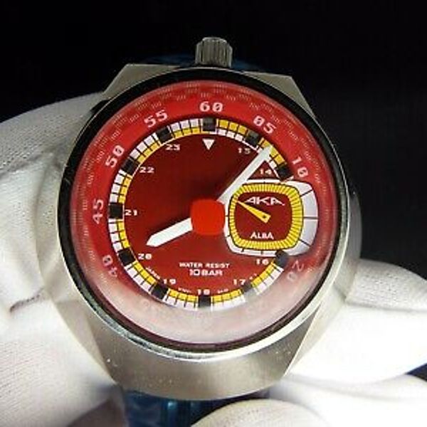 SEIKO AKA ALBA NON DIGITAL VINTAGE WATCH UNICORN BULL HORN CROWN V707 ...
