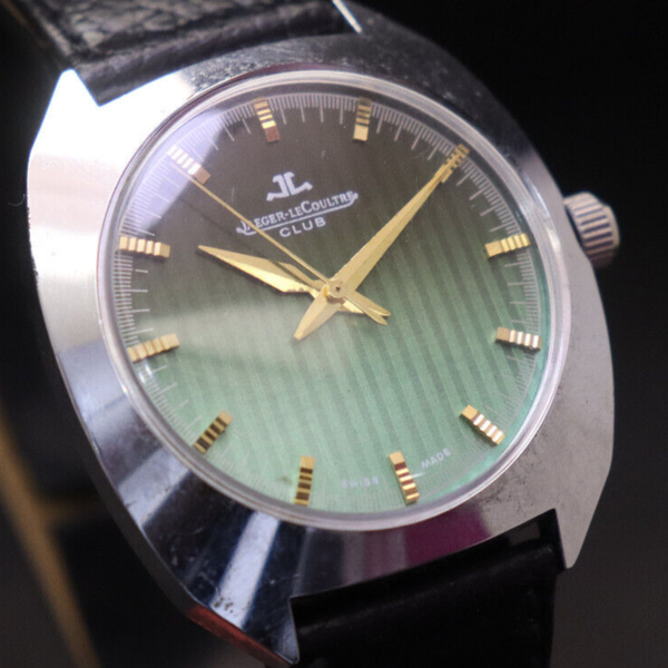 vintage jaeger-LeCoultre Club 17 jewels manual winding green dial men's ...