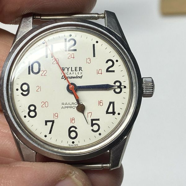 vintage wyler incaflex watch mens incaflex dynawind railroad approved ...