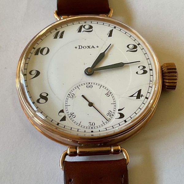 Wire lugs Doxa DIAl trench watch 15J early-WW1 style Wrist Watch 1 3/4â ...