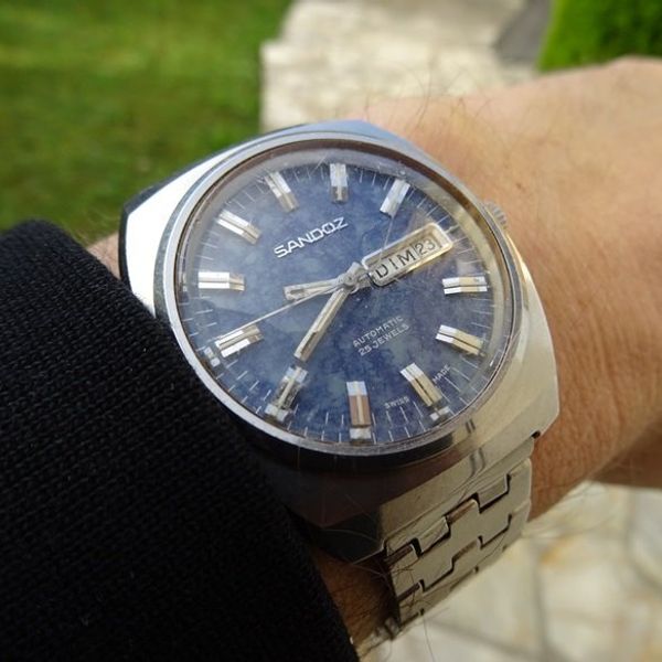 Sandoz 70’s - Marbled blue - Swiss Made - Original bracelet [EU Seller ...
